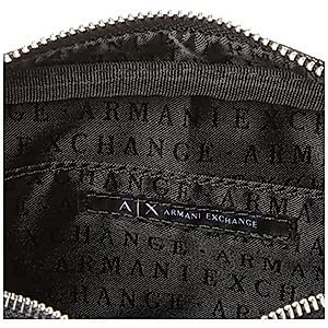 A|X Armani Exchange Women's Allover Logo Fabric Camera Case Bag, Black/Magnesium, OS