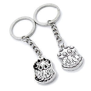 100 Pieces Keychain Keyring Door Car Key Chain Ring Tag Charms Supplies LP3T8N Birthday Cake
