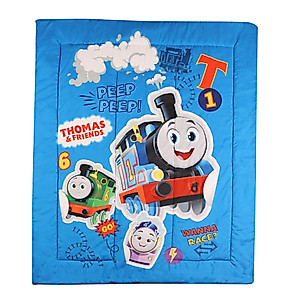 Thomas The Tank Twin Sheet Set for Kid's Bed in a Bag with Reversible Comforter, Flat Sheet, Fitted Sheet & Pillowcase - 4 pcs