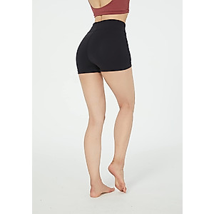 Swdarz Black Dance Shorts for Girls Size10 Gymnastics Shorts for Tumbling Volleyball Cheer Ballet Spandex Biker 10-11Y