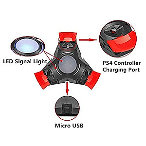 BESTYMXY PS4 Controller Charger, Playstation 4 Controller Charger Dock, PS4 Charging Station, Charging Station with Led Indicator Micro USB Cable for Dualshock 4