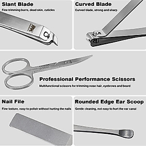 Mini Travel Nail Clippers Kit,Mini Travel Manicure Set,Super Sharp and Sturdy,Both for Men and Women Stylish German Quality Stainless Steel (Gift Boxed) (5Pcs Set)