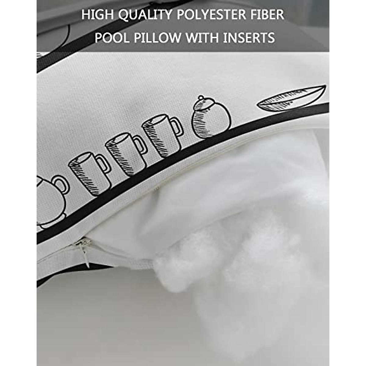 Recliner Head Pillow Ledge Loungers Chair Pillows with Insert Minimalism Pots and Pans on The Shelf Lumbar Pillow with Adjustable Strap Outside Patio Decorative Garden Cushion for Bench Couch, 2 PCS