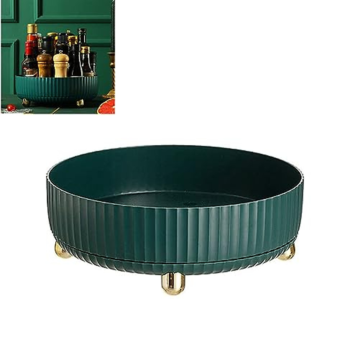 Irasas Rotating Storage Rack,Round Spinning Organization for Pantry,Makeup Perfume Organizer,Lazy Susan Turntable Organizer for Cabinet