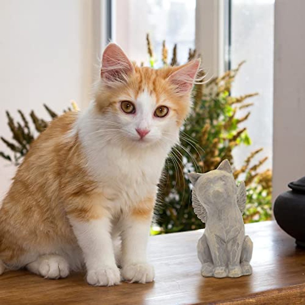 Tsyulog Cat Angel Memorial Figurine, Cat Memorial Gifts, Losing a Cat Sympathy Gift, Cat Gifts for Cat Lovers, Passed Away Cat Gift, Sculpted Hand-Painted Figure