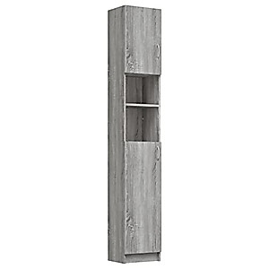 vidaXL Bathroom Cabinet Gray Sonoma 12.6"x10"x74.8" Engineered Wood