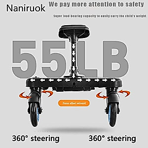 Universal Stroller Board with Detachable Seat,Stroller Glider Board Suitable for Most Brands of Strollers, Holds Children Up to 55lbs (Blue)