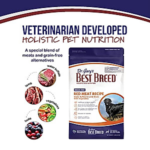 Best Breed Dr. Gary's Grain Free Red Meat Recipe Slow-Cooked in USA [Natural Dry Dog Food for All Breeds and Sizes] - 4lbs., Dark Brown