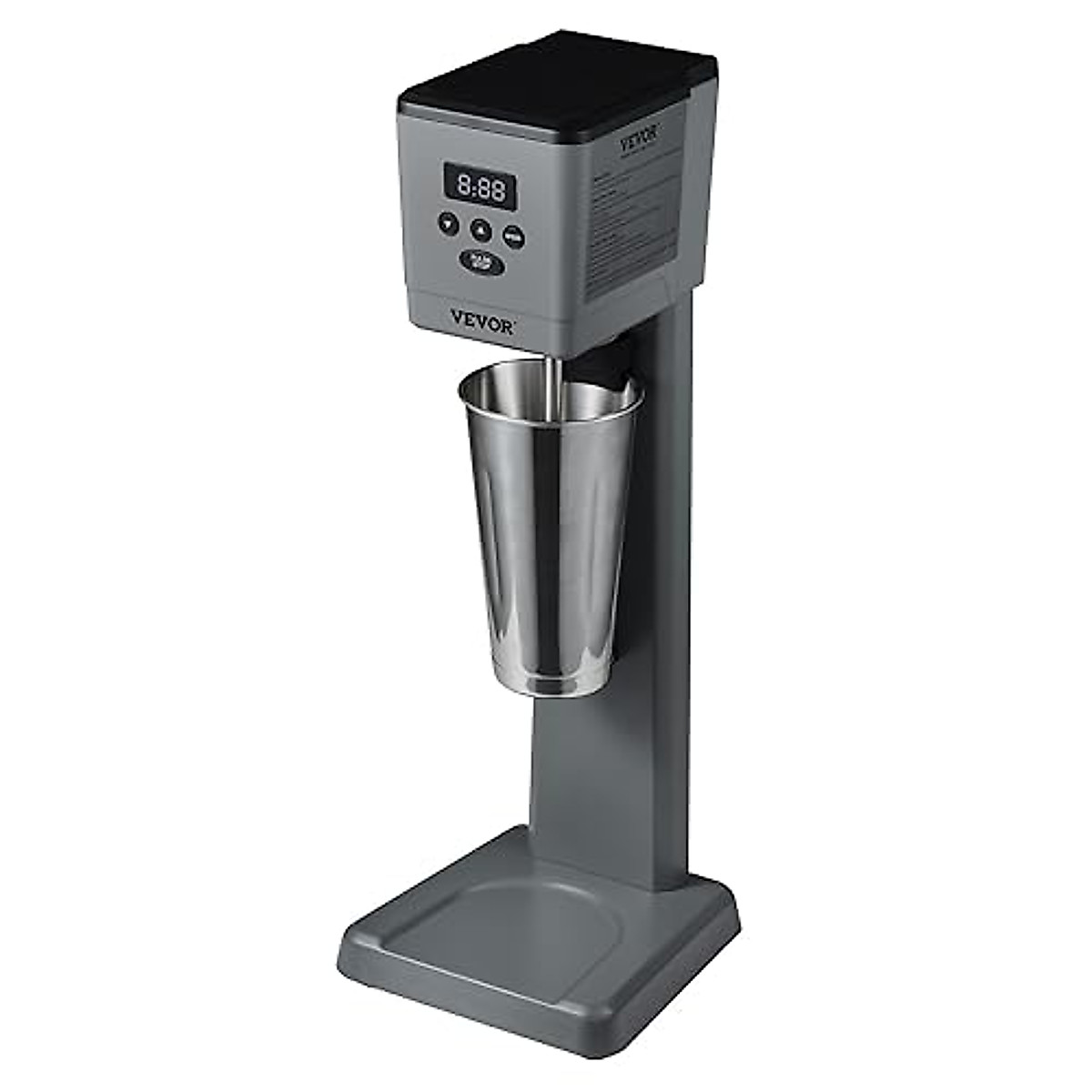 VEVOR Milkshake Maker, 375W Electric Milkshake Machine, Single Head Drink Mixer Blender Machine, LED Intelligent Microswitch, 3-Speed Milkshake Mixer with 820 ml Stainless Steel Cup