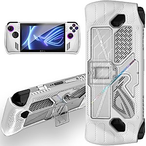 Miimall Compatible for ROG Ally Case, Shock-Absorption Anti-Slip&Scratch Slim Cover with Kickstand Military Grade Protector Case for Asus ROG Ally Handheld Game 2023 Accessories-White