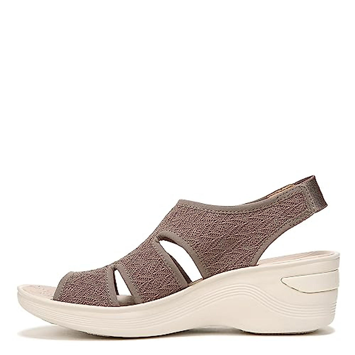 BZees Womens Daytona Slip-on Wedge Sandal, Morel Chevron, 7 Wide US