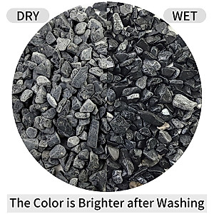 FANTIAN 10LB black Pea Gravel for landscaping, 3/8 Inch Black Pebbles for Plants Cactus Succulent Fish Tank and Garden black Stones