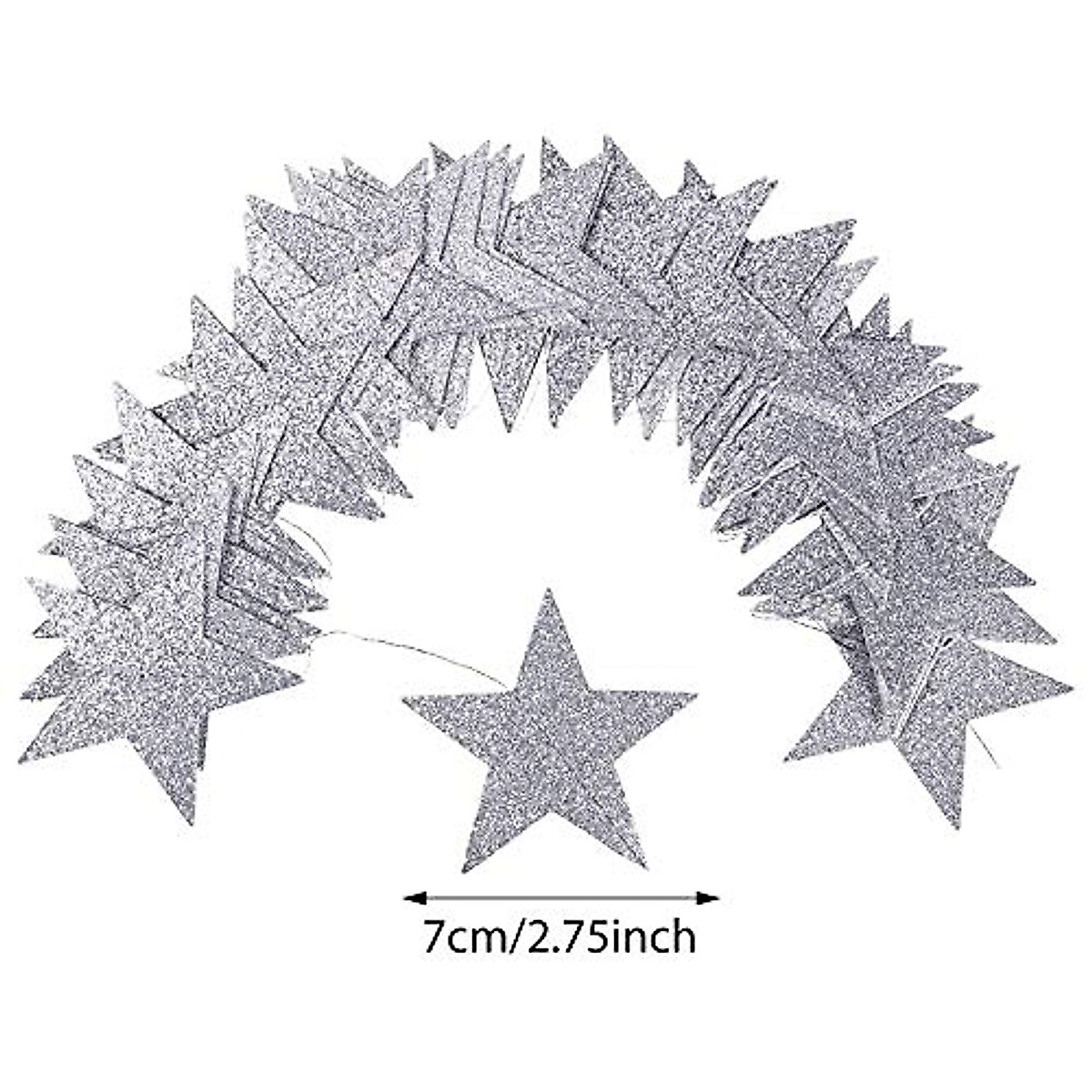 130 Feet Glitter Star Paper Garland Banner Hanging Decoration for Graduation Class of 2022 Congrats Grad Wedding Birthday Festival Party Decoration