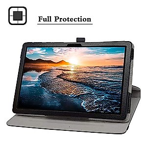 LiuShan Compatible with Huawei MatePad T10s Case,Huawei MatePad T10 Case，360 Degree Rotation Stand PU Leather with Cute Pattern for 10.1" Huawei MatePad T10s / Huawei MatePad T10 Tablet,Black