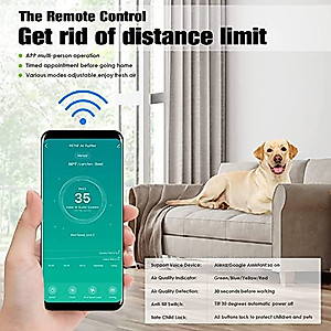 petnf 2021 Air Purifier for Pet Dander Hair Odor and Home Allergies,Upgraded Wifi App Remote Control,Mute Air Cleaner Odor Eliminators in Bedroom Living Room,Anti-tilt,42W Low Power,400CADR,560-1200ft²