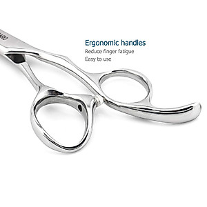5.5" Professional Hair Scissors Barber Scissors Haircut Scissors Hair Cutting Scissors Hairdresser Scissors 440C Hair Shears Blind Hole Convex Edge KINSARO