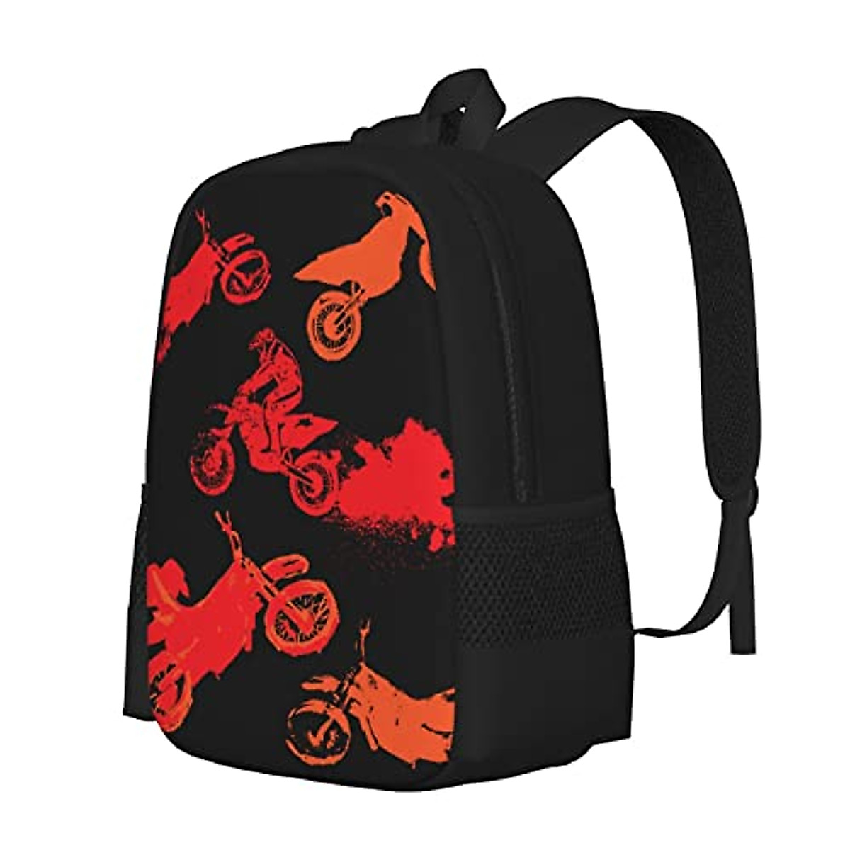 ALIFAFA Motocross Sport Motorcycle Vehicle School Backpack Shoulder Daypack, Dirt-Bike Boy Men School Bag Outdoor Casual Shoulders Backpack Travel Daypacks for Women Men Teens Kids Black