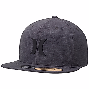 Hurley Men’s Hat – Lightweight Phantom Core Snap-Back Baseball Cap, One Size, Black