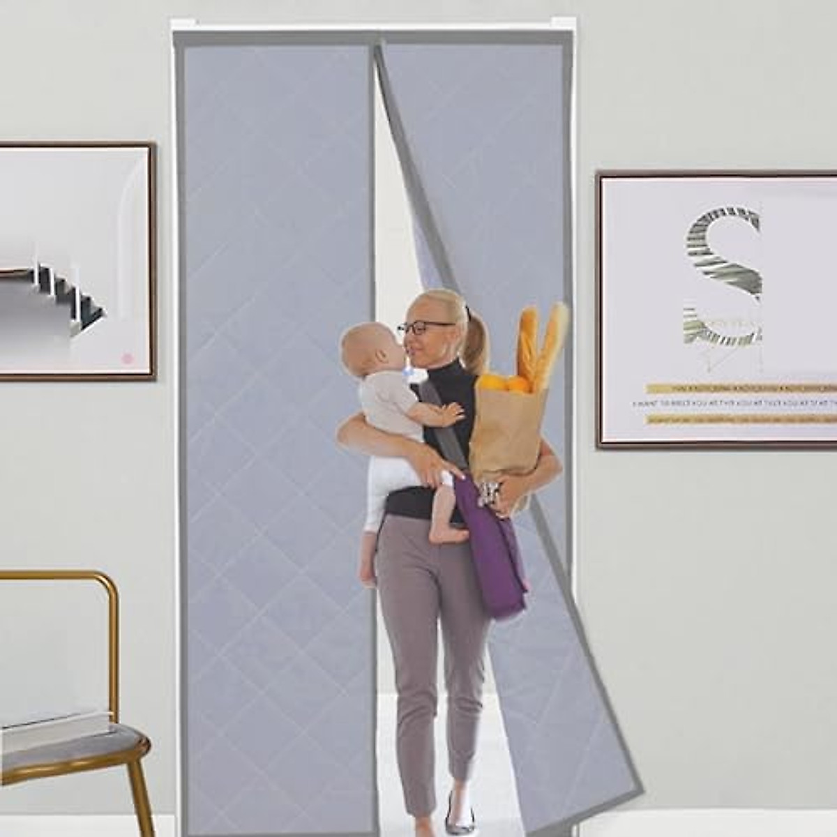 Magnetic Thermal Insulated Door Curtain Waterproof Windproof Insulated Door Curtain Magnetic Thermal pu Garage Garage Door Window Magnets,A-35x89 Inch