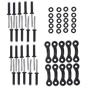 Dilwe Kayak Pad Eyes Set, and High Performance Kayak Replacement Kit Set with Nylon Pad Eyes & Rivets & Screw Nuts for Kayak