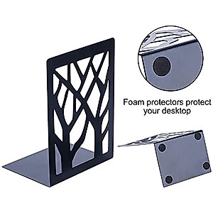 Book Ends Universal Premium Bookends for Shelves, Non-SkidBookend, Heavy Duty Metal Book End, Bookend Supports, Book Stoppers 1 Pairs, Black