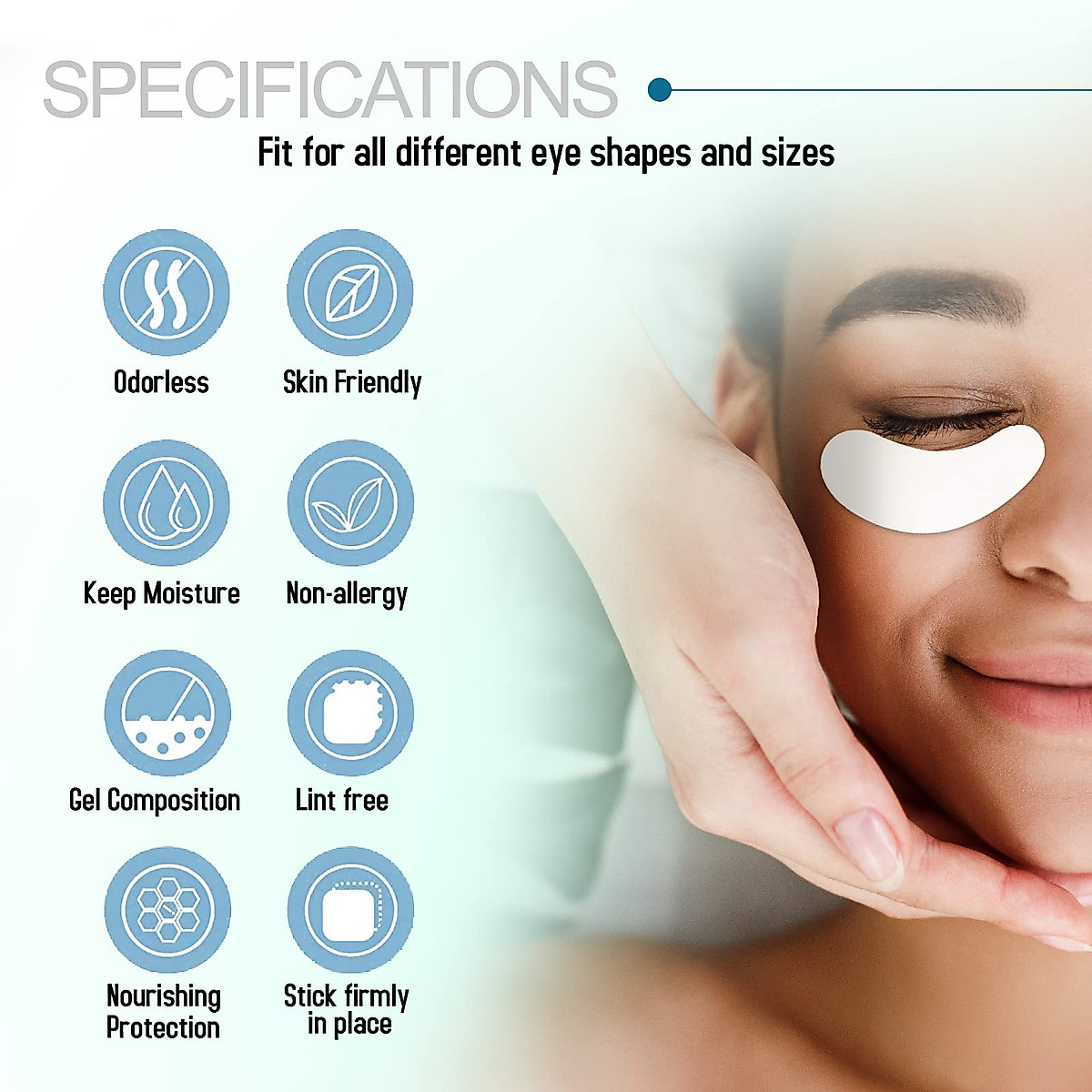 110 Pairs C. ARTIST 100% Natural Eyelash Extension Under Eye Gel Pads patches kit Collagen Aloe Vera Hydrogel Eye Patches Eyelash Extension Supplies Tools, Lash Extension Supplies, lash tech supplies