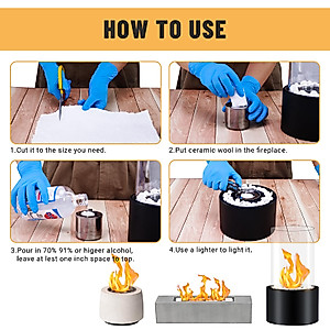 6 Pieces Ceramic Wool Sponge Replacement for Tabletop Fire Pit Bowl to Extend Burning Time - Ceramic Wool Wick Insulation for Bioethanol Fuel Fireplace (12" D x 8" W x 2" H)