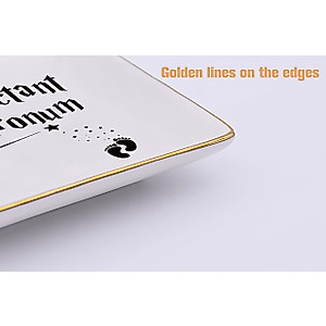 Topthink Expectant Patronum-New Mum Presents-Mom to Be-Have a Baby-Funny Pregnancy Announcement Gift-Baby Reveal Gifts for First Time Mother-Ceramic Jewelry Holder Ring Dish Trinket Tray