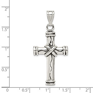 Solid 925 Sterling Silver Antique Cross Pendant Charm - 48mm x 22mm - Jewelry Gifts For Women Wife Mom Gifts For Men Husband Dad