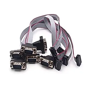 Antrader 12 Inch (30cm) DB9 Serial Male Port Bracket to 10 Pin Motherboard Header Panel Mount RS232 Serial Adapter Cable 6Pcs