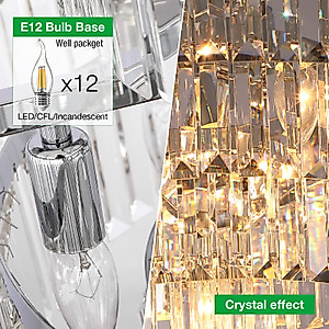 Lt-vt Chrome Modern Style Crystal Chandeliers & LightsRound Hanging Classic, Pendant Ceiling Chandelier Lighting Fixture 5-Tier for Dining Room Living Room(Chrome,24 inch)