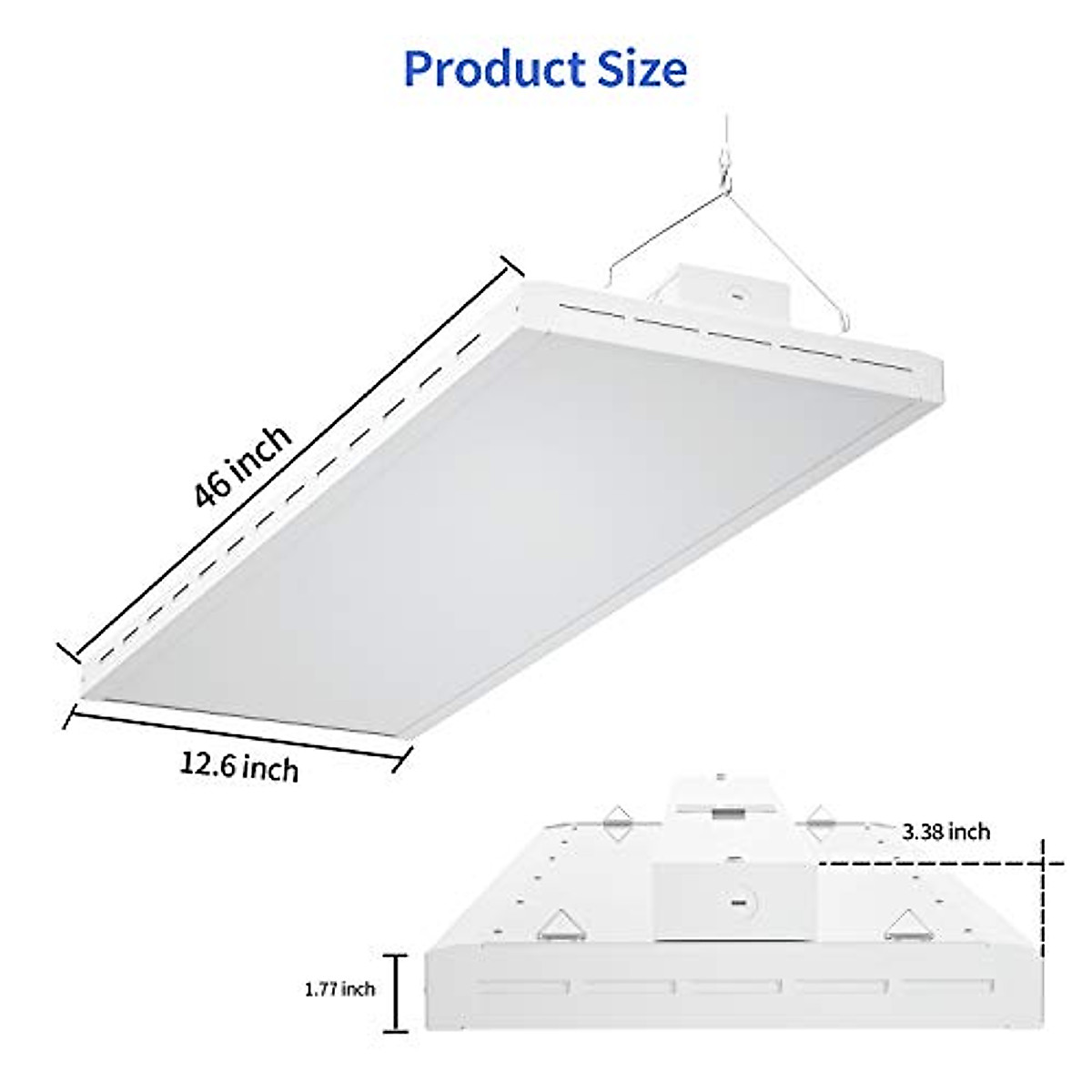 FAITHSAIL 4FT Linear LED High Bay Shop Light, 220W, 26500LM, 5000K, Industrial LED Warehouse Lighting, 4 Foot Indoor Aisle Area Workshop Garage Highbay LED Lights, 4 Lamp Fluorescent Equivalent