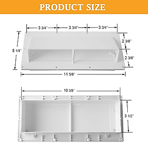 Gekufa RV Range Hood Vent Cover, RV Stove Vent Cover/RV Exhaust Vent Cover, White (Include 10 Pcs Screws)
