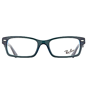 Ray-Ban Junior Kids' RY1530 Rectangular Prescription Eyeglass Frames, Blue On Blue Fluorescent/Demo Lens, 48 mm