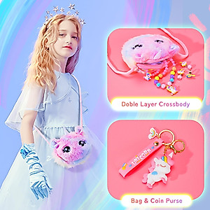 Unicorn Toys for Girls Kids Toys 5 6 7 8 9 10+ Years Old, Kids Unicorn Gifts with Glowing Blanket/ Water Bottle/ Eye Mask/Headband/Crossbody Bag/Sunglass/12PCS Birthday Gift Toys for Girls 6-10+