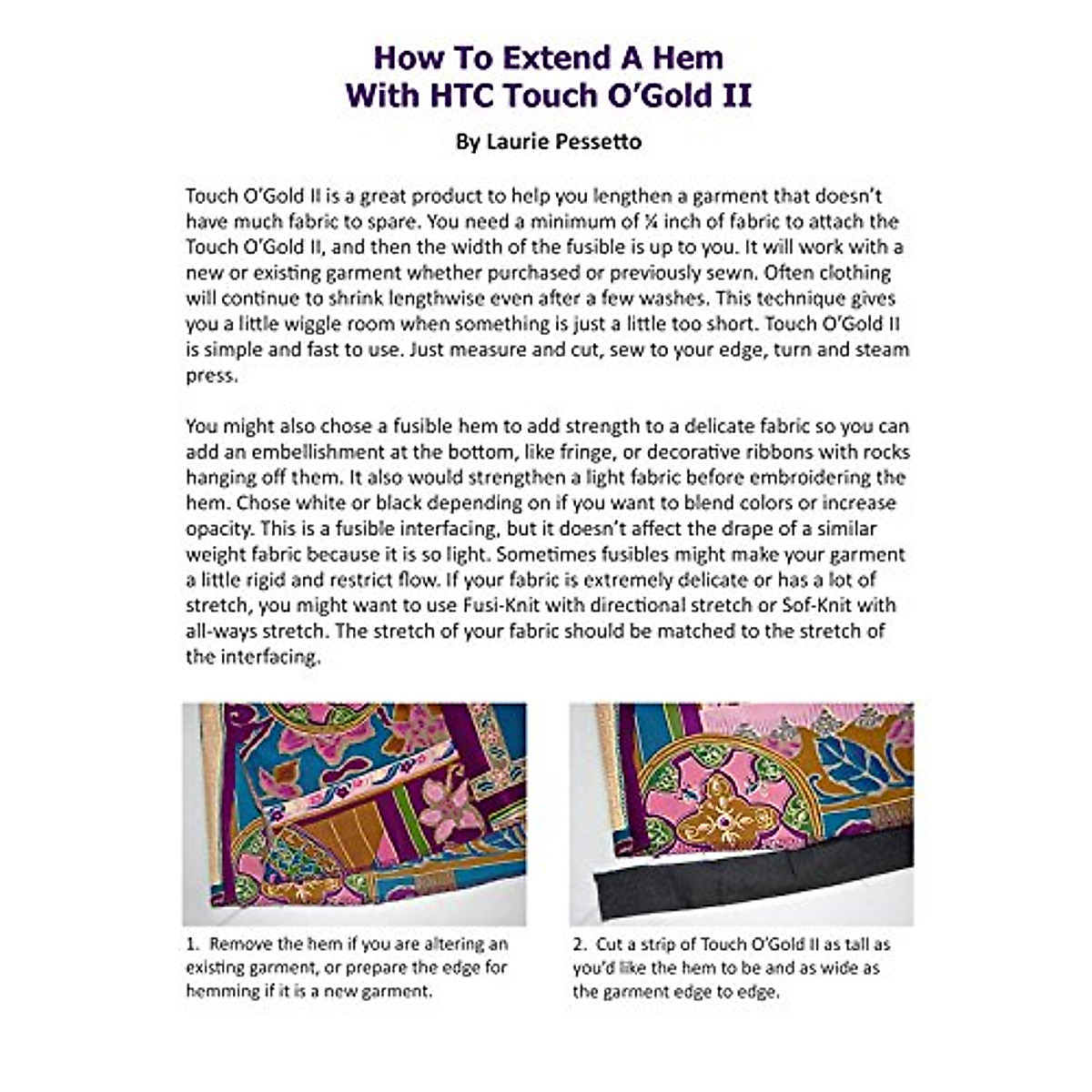 Superpunch Touch O’Gold II Interlining/Interfacing, HTC1850-2 Fusible Woven Iron On Interface Lightweight for Fine, Delicate Fabrics - 20''Wide, 100% Polyester, Sold in 2 Yard Package, (Black)