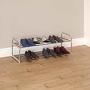 Home Complete Shoe Storage Rack, 2-Tier Organizer for Closet, Bathroom, Entryway