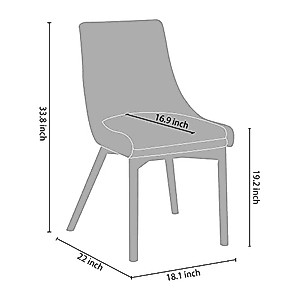 CangLong Upholstered Fabric Chairs and Solid Wood Legs for Kitchen Dining Bedroom Living Room, Set of 2, Beige 1