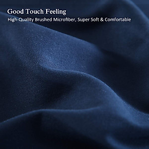 JML Bed Sheet, Queen Sheet Set 4-Piece 3000 Thread Count Microfiber Bed Sheet Set Deep Pocket Up to 14" - Soft Wrinkle & Fade Resistant, Hypoallergenic Luxury Bedding Set, Navy