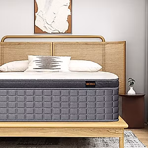 MICOOLS Full Mattress,14 inch Hybrid Mattress in a Box Memory Foam Breathable Comfortable,Motion Isolation Individually Wrapped Coils,Euro Top Medium Firm Full Size Mattress