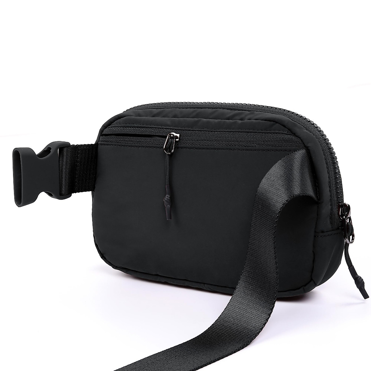 ODODOS Quilted Mini Belt Bag with Adjustable Strap Small Fanny Pack for Workout Running Traveling Hiking, Black