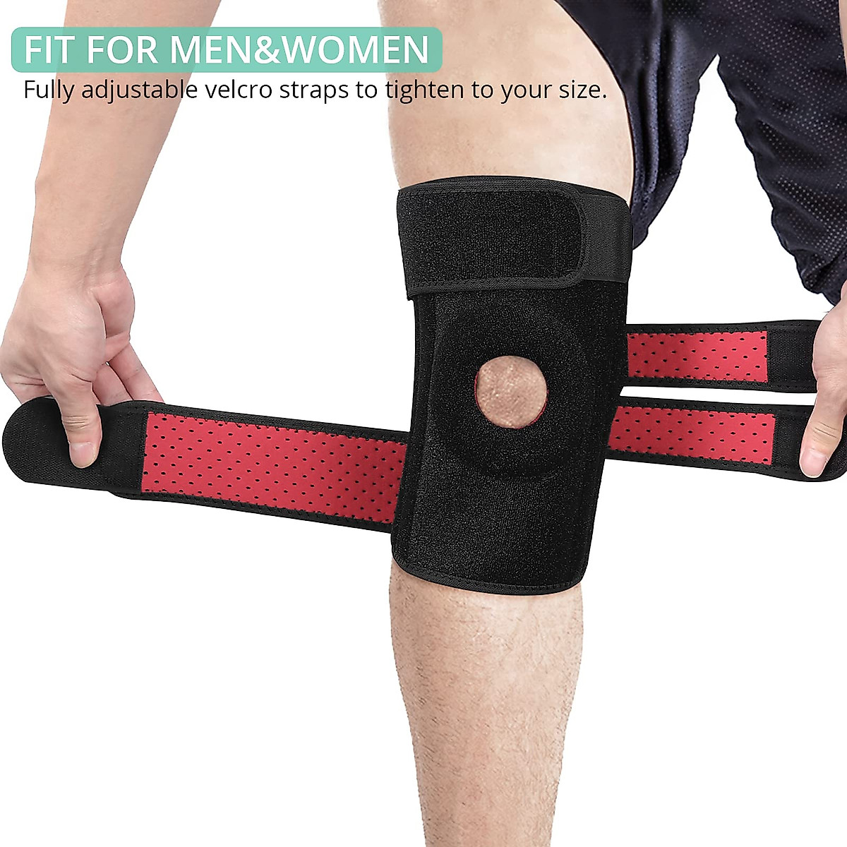 VINTEAM Knee Brace Support for Men & Women - Adjustable Knee Strap, Compression Neoprene, Universal Size (30-50cm)