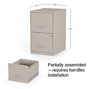 Staples 2806662 2-Drawer Vertical File Cabinet Locking Letter Putty/Beige 18-Inch D