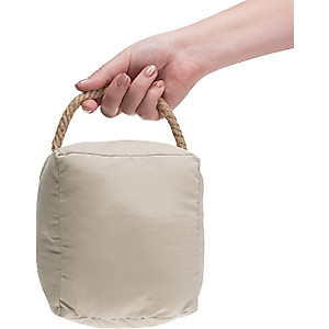 Pavilion Gift Company Lake Rules: Relax Unwind Enjoy Tan Door Stopper, Off White, 5" x 6"