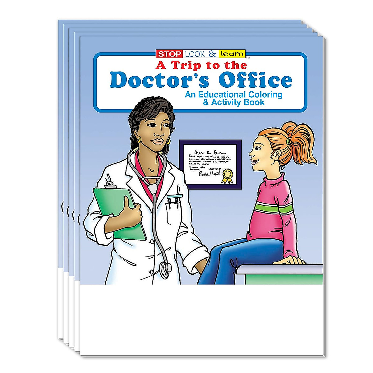 ZOCO - A Trip to The Doctor's Office - Educational Coloring Books (25 Bulk Pack, Without Crayons) - Games, Puzzles, Activities - Pediatrician Gifts for Kids