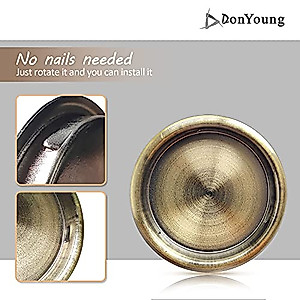 6PCS Closet Door Finger Pull: 2-1/8" Easy Snap-in Circular Closet Door Pulls Recessed, No Nails Needed, Perfect for Pocket Door, Sliding Door, Bi-Pass Door, Cabinet Door (Antique Brass)