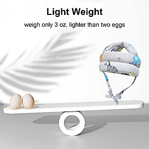 Huifen Baby Helmet for Crawling Walking, Baby Helmet with 3 Pairs Knee Pads, Soft Baby Helmet Infant Helmet, Toddler Head Cushion Bumper Bonnet for Baby Learning to Walk (Gray Zebra)