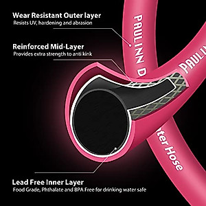 PAULINN RV Camper Garden Water Hose 5/8 in 10 FT | Drinking Fresh Water Hose for Garden RV Camper Boats Water Hose | Food Grade, Phthalate, BPA Free | No Kink and Flexible Garden Water Hose