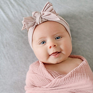 Ely's & Co. Cotton Muslin Swaddle Blanket 1-Pack for Baby Girl — 100% Cotton Muslin Extra-Large Swaddle Blankets (47” x 47”) Petal Pink