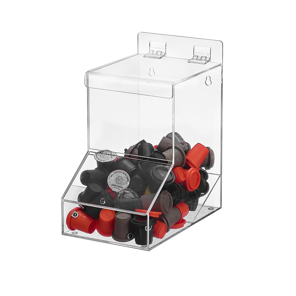 Acrylic Storage Container-Laundry Pods, Coffee Capsules Holder, Dishwasher Pod, Candy Dispenser, and Wall-Mountable Organizer for Snacks, Toys, and More - 23.3cm Height, 20cm Width, 13cm Depth